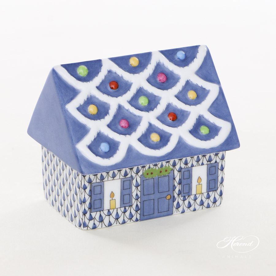 Gingerbread House - Blue - Herend Animal Figurine